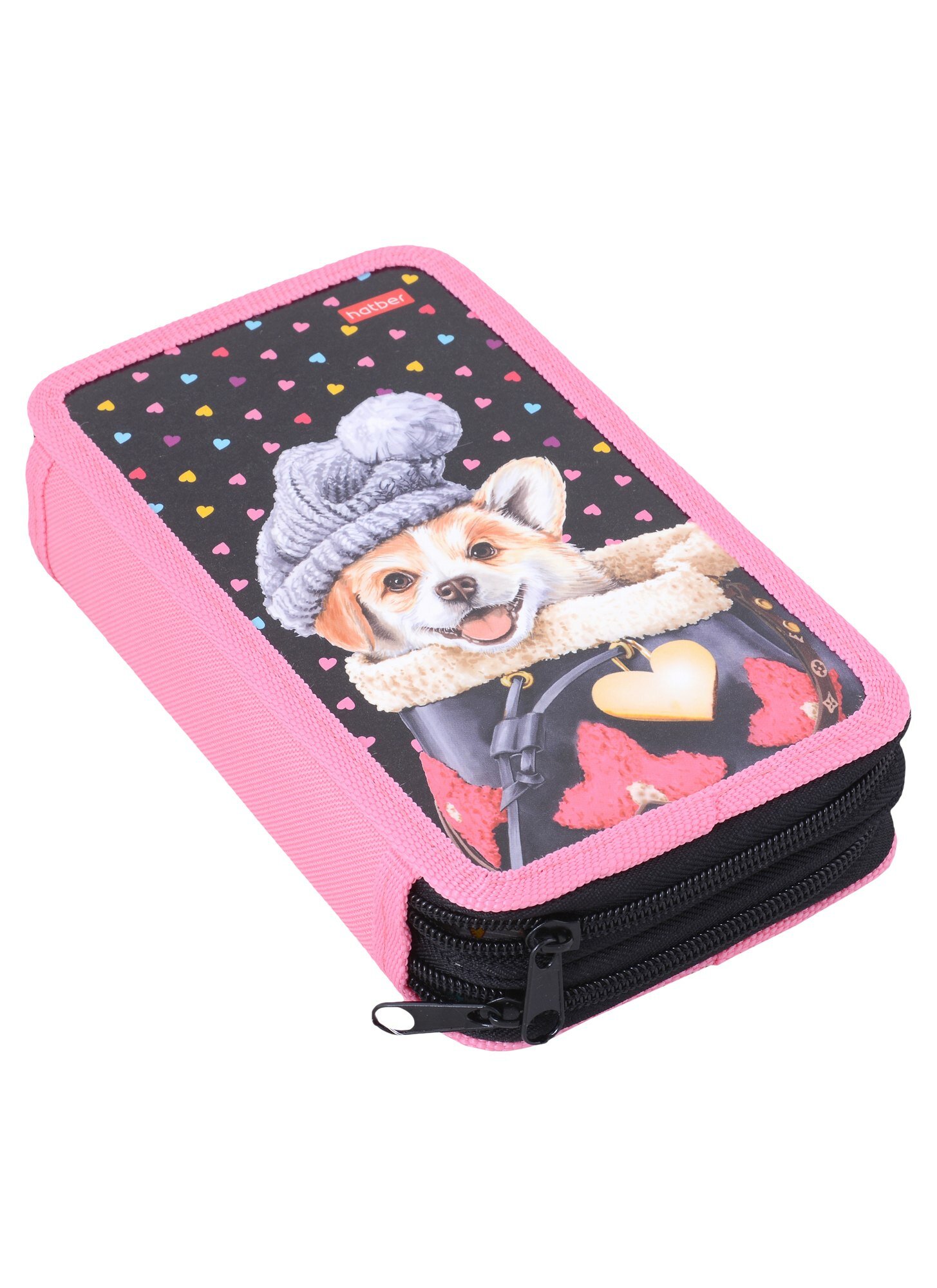 Пенал школьный 2отд. "Fashion Dogs" 19*11см, мат. лам. тиснение