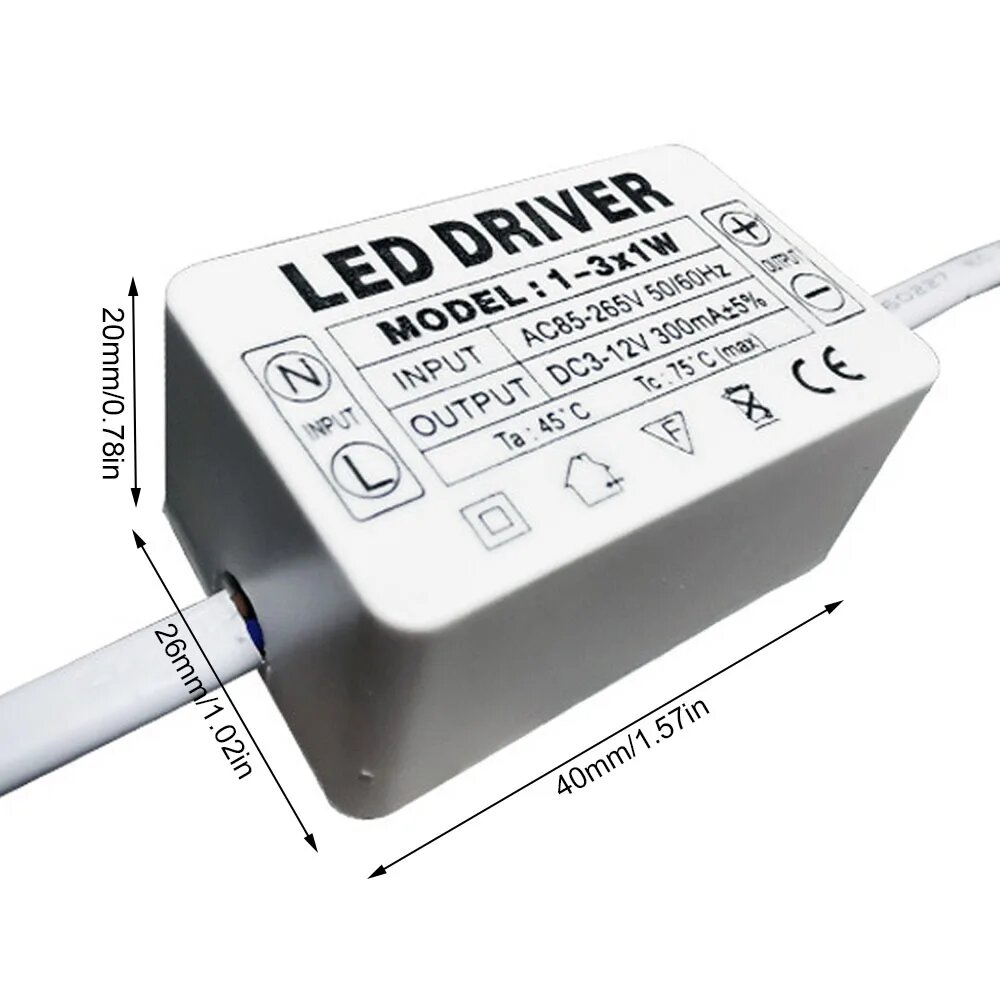 RTNLIT Трансформатор освещения для светодиодов 1-36Вт белый 1-3W