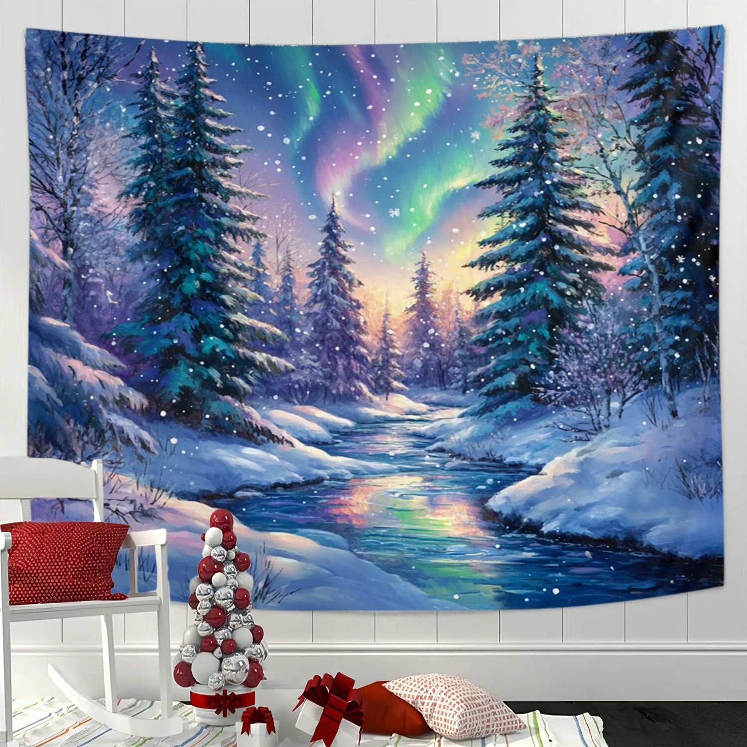 Настенный гобелен елка плакат 230cm x 150cm