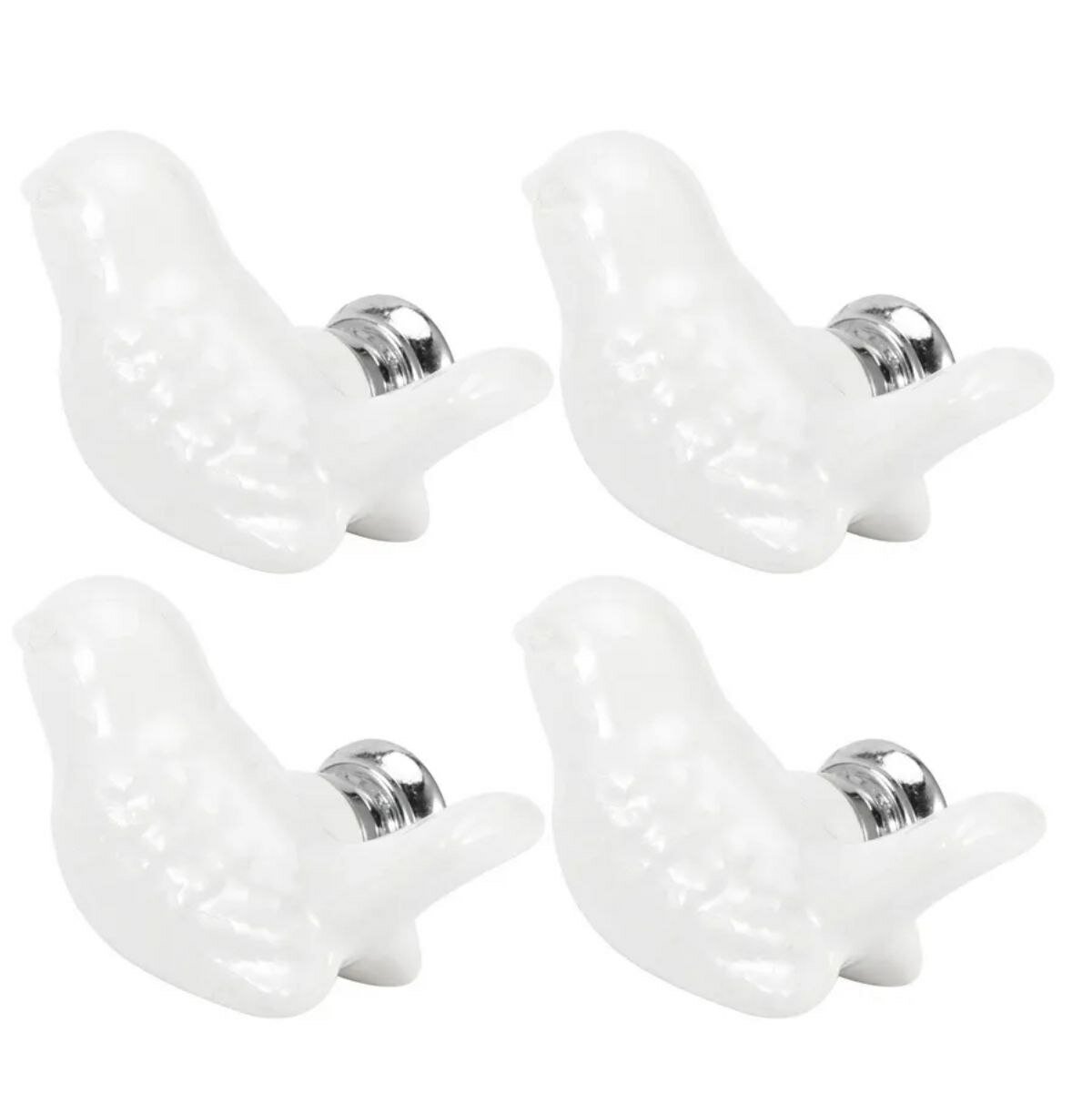 Керамические ручки для мебели "Голубь мира", комплект из 4 штук