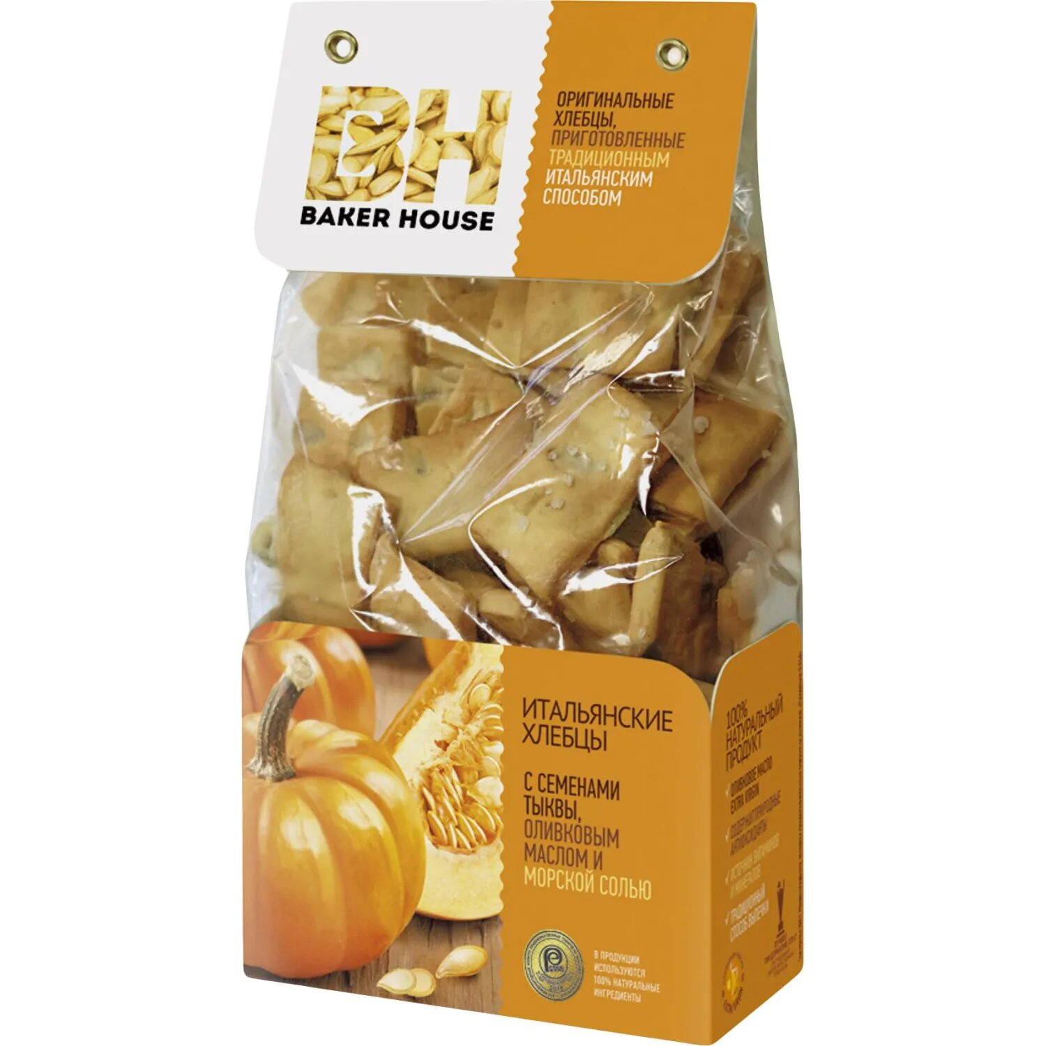 Хлебцы Итальянские BAKER HOUSE сем тыкв олив мас соль 1/250 Раменский 1.75