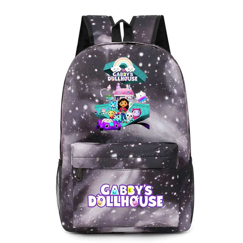 Периферийный рюкзак Gaby's Dollhouse с мультяшной анимацией и принтом, повседневная школьная сумка для школьников 11