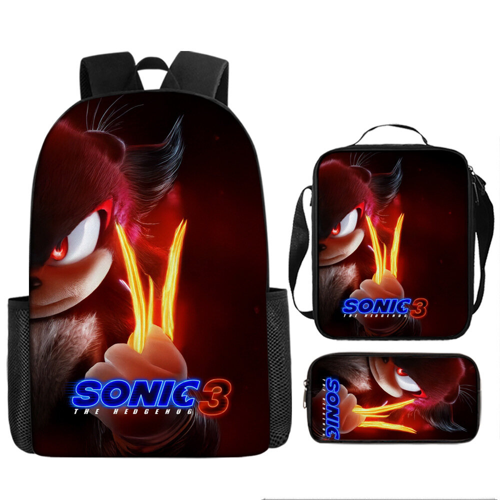 Трансграничный рюкзак Sonic, школьная сумка большой вместимости, школьная сумка в стиле аниме Sonic, сумка через плечо, пенал