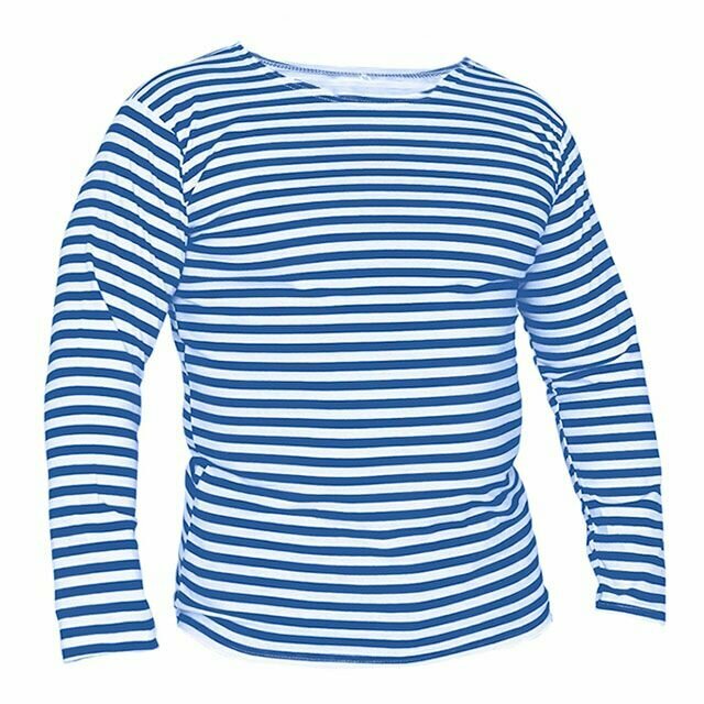 Тельняшка байка 3-х нитка, рисунок голубая полоса BVR (Разм. 58 / Рост 182-188)