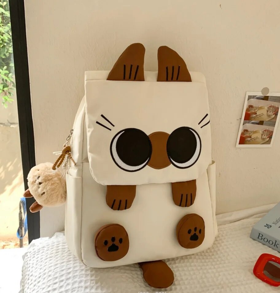 Рюкзак в стиле Ins, школьные сумки с котом, повседневные рюкзаки с японскими героями мультфильмов, большая вместительная сумка для компьютера для больших девочек, дорожная сумка