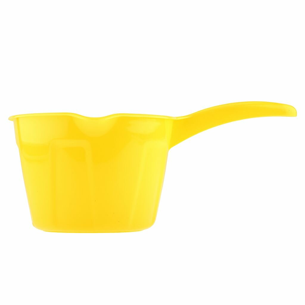 Ковш пластмассовый Домашняя Мода Лайт , объем 2 литра, желтого цвета, пластмассовый