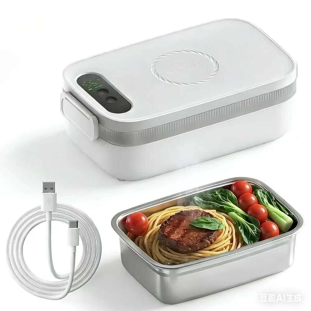 1000 мл Беспроводной перезаряжаемый ланч-бокс с подогревом 14000 mAh