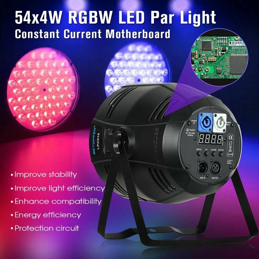 Светодиодный прожектор смены цвета Big Dipper LPC010, RGBW 54*4Вт,4-IN-1 Par Light