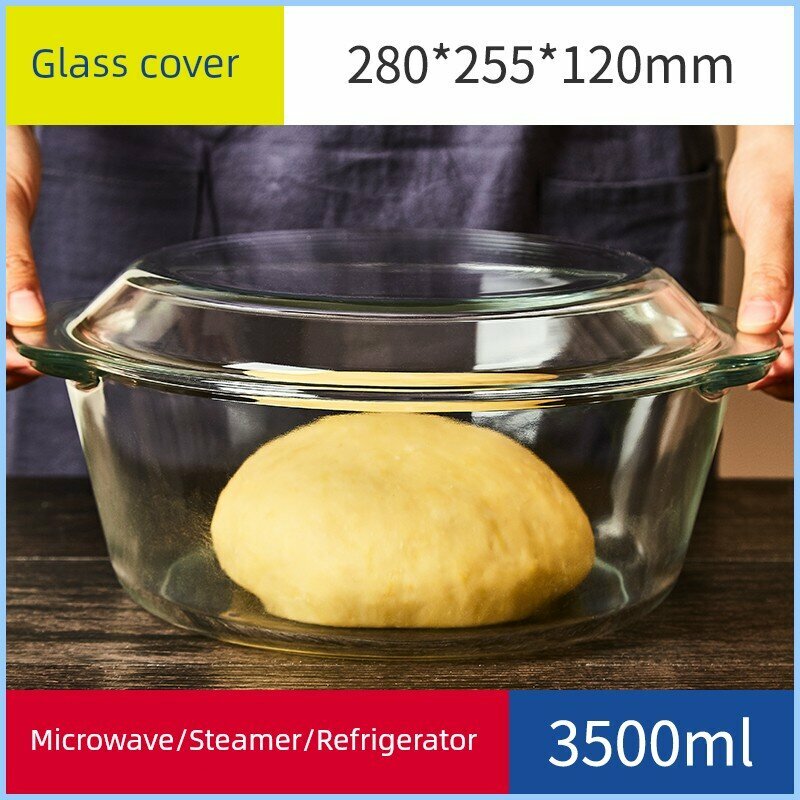 3,5 л Стеклянная миска с крышкой для больших порций и пасты, использование в микроволновке