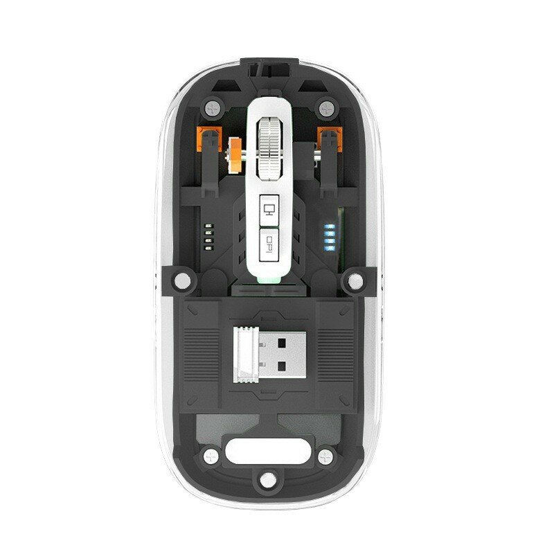 Перезаряжаемая беспроводная мышь Bluetooth 3-режим, M166 с функцией возврата на рабочий стол одним нажатием, черная