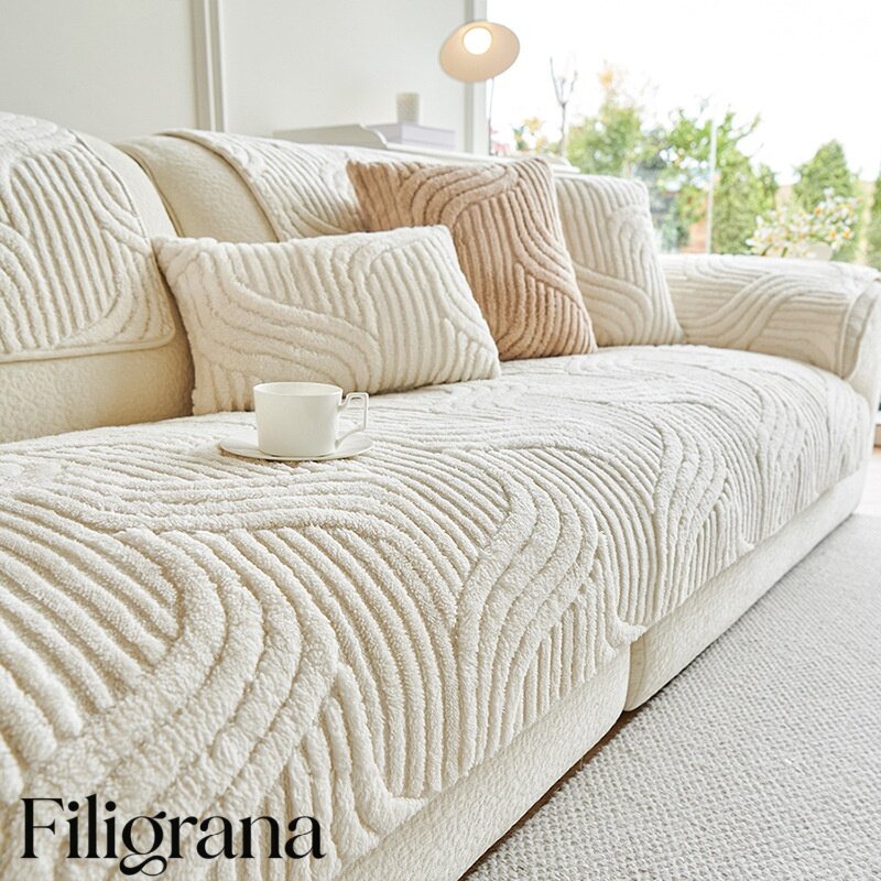 Подушки для дивана из хлопкового флиса Filigrana, утолщенный плюш, нескользящий чехол для осени и зимы.70cm*70cm