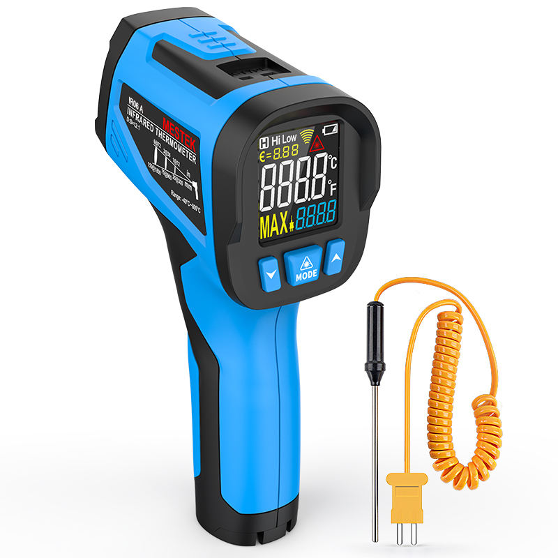 Инфракрасный лазерный термометр -40~650℃ бесконтактный с регулируемой излучательной способностью