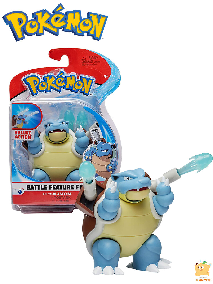 Pokemon Battle Feature Figure Blastoise / Боевая Фигурка Покемона - Мини-Blastoise, Подходящая Для Детей В Возрасте От 4 Лет И Старше.