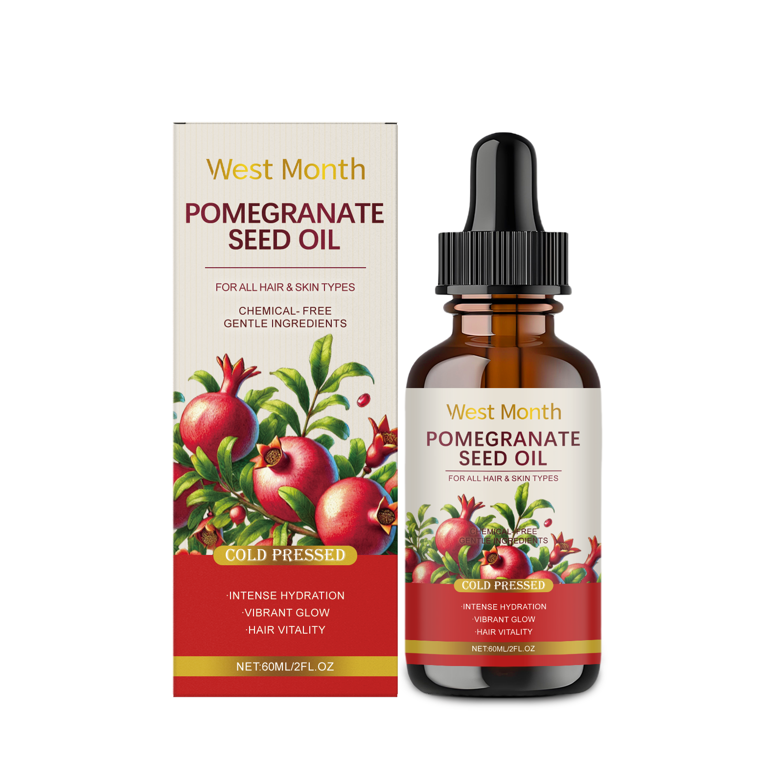 Эфирное масло для увлажнения кожи с семенами граната, нежное увлажняющее средство для тела