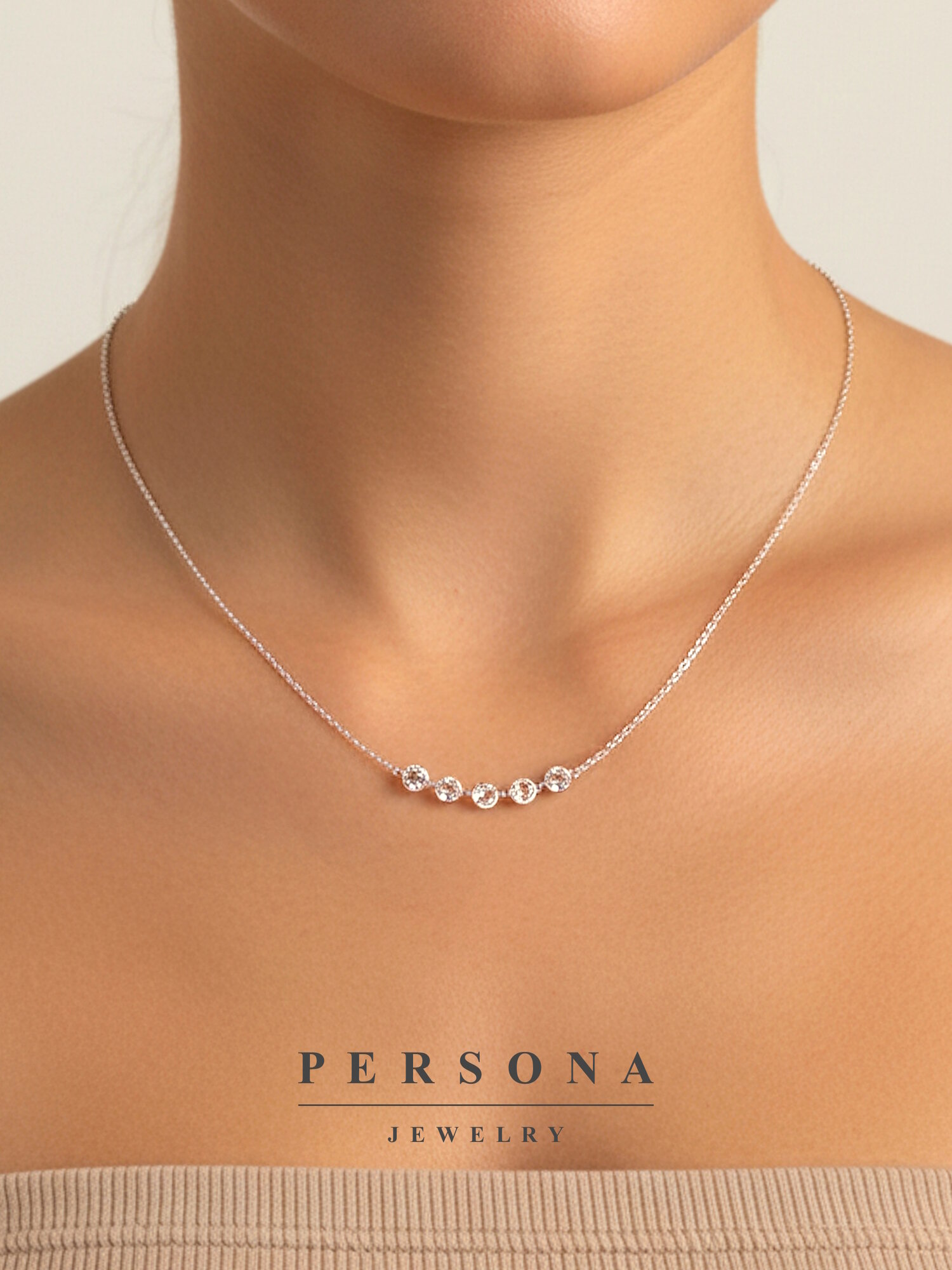 Колье, серебро, 925 проба, родирование, фианит