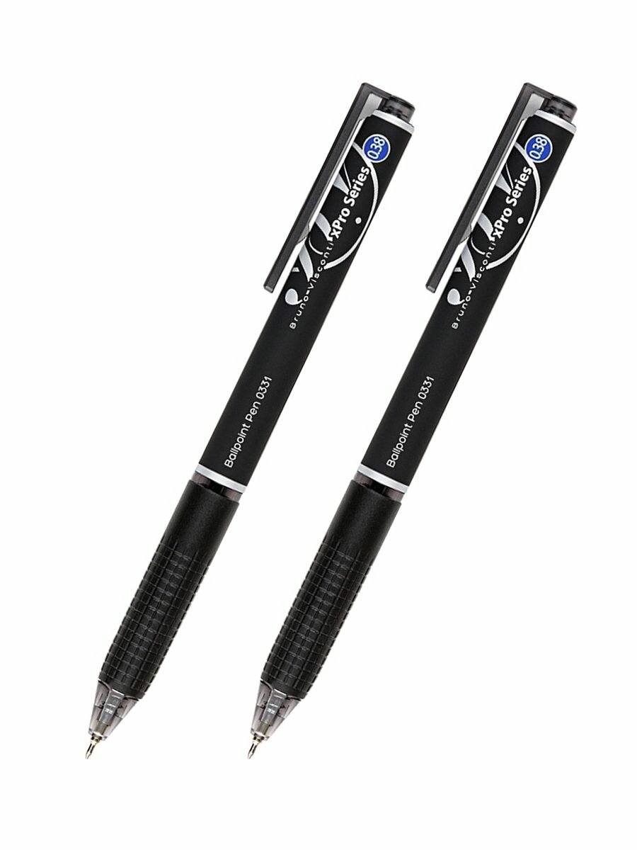 Ручка шариковая автоматическая Bruno Visconti "XPRO", набор 2 штуки, синие чернила, 0.38мм