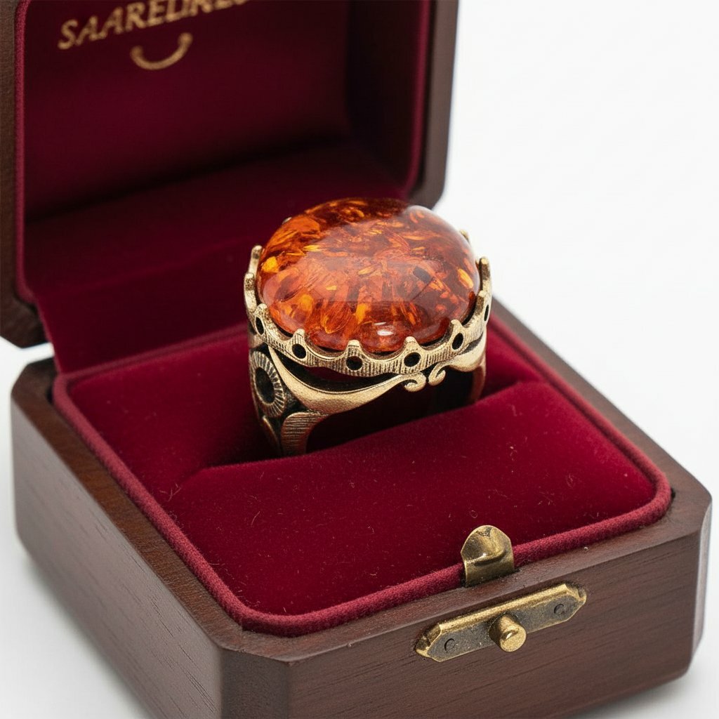 Кольцо, янтарь