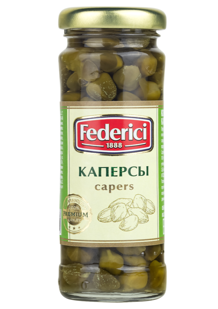 Каперсы Federici маринованные, бутоны отборные, целые, 100 г