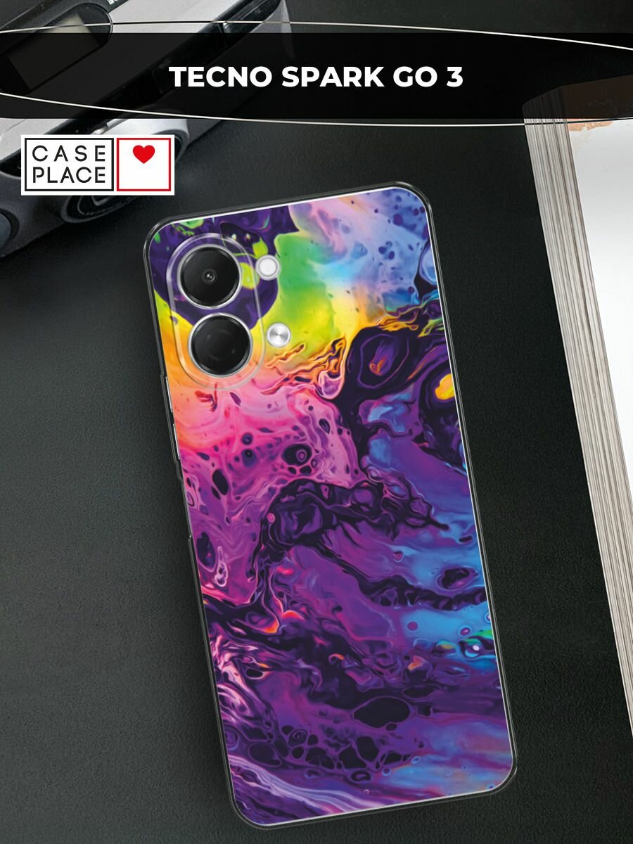 Чехол на Tecno Spark Go 3 / Текно Спарк Го 3 с принтом ACID fluid