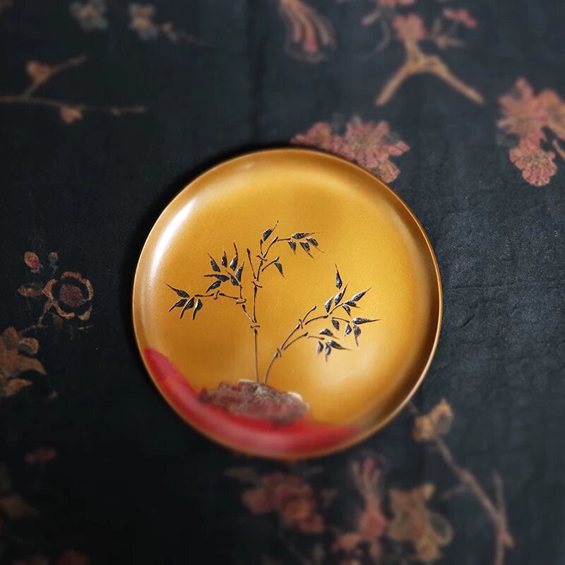 Ручная вырезка из чистой меди чайная подставка с бамбуковым узором, круглая термостойкая подставка для чайной