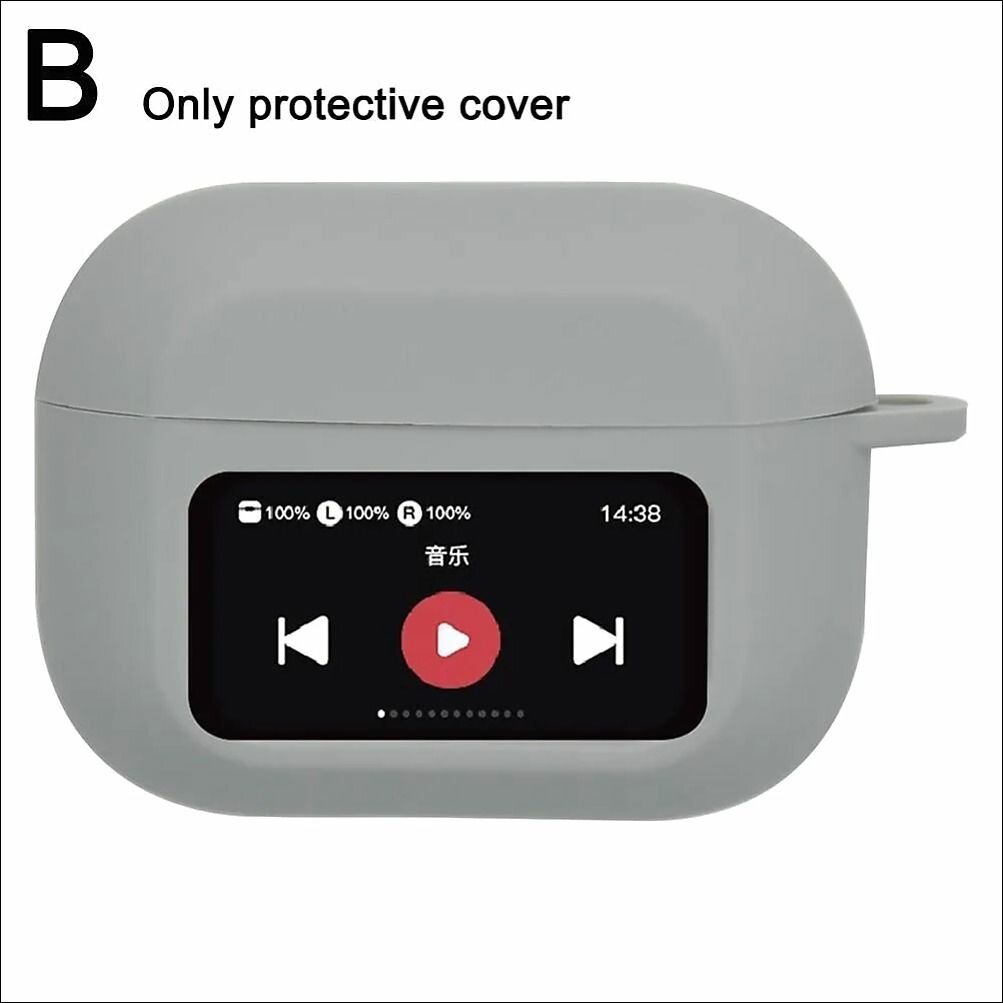 Беспроводной чехол для наушников Bluetooth, силиконовый защитный чехол для AirPods A9pro с экраном