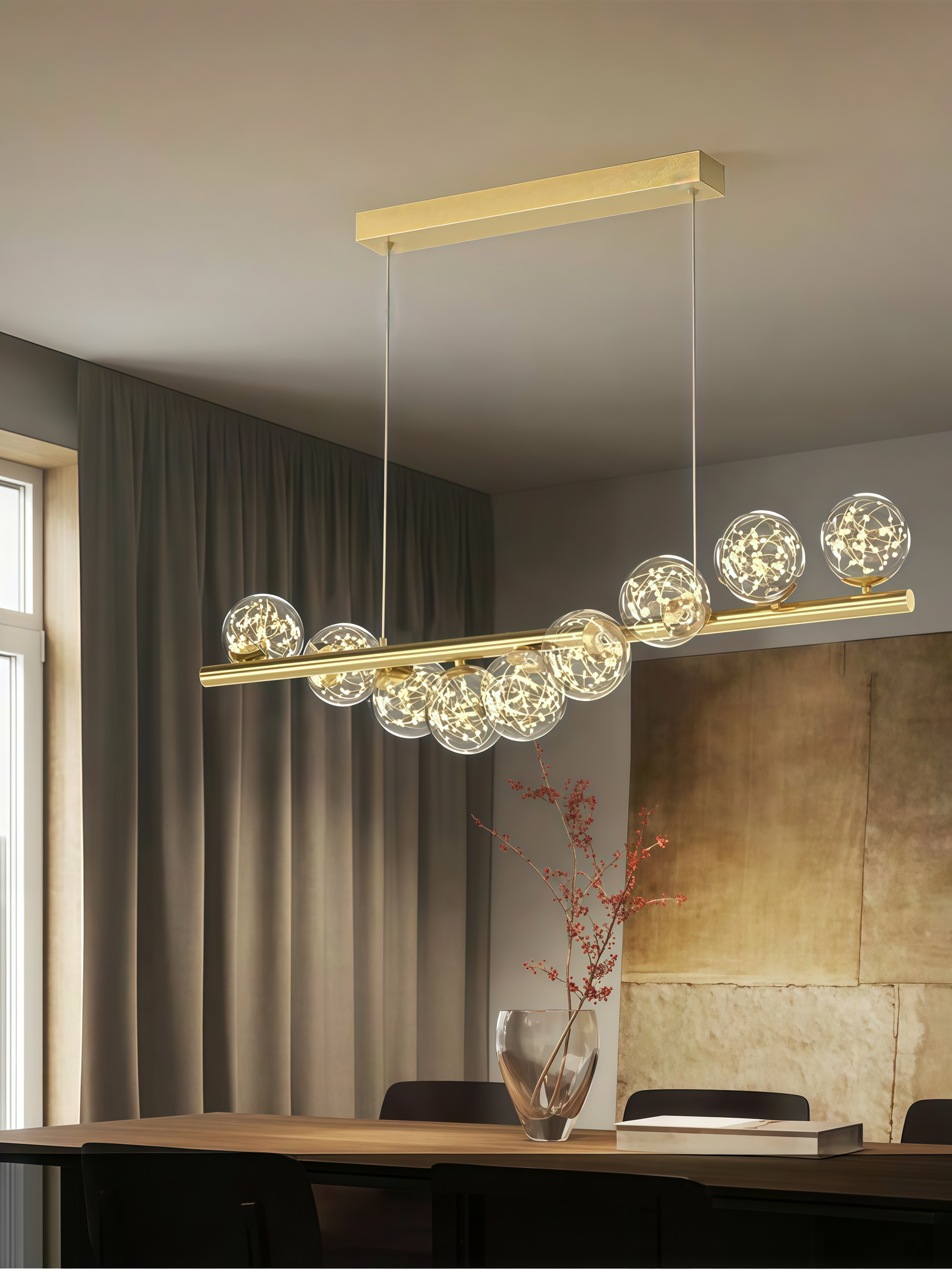 Люстра Nova Home Textile, дневной белый свет, светодиодная, IP32, длина 92 см