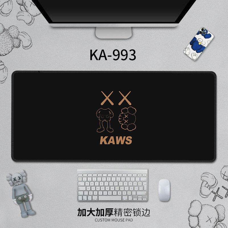 Коврик для мыши Kaws "Улица Сезам", игровой коврик, утолщенный креативный нескользящий коврик с фиксацией по краям, настольный коврик 40*90*0.3 см