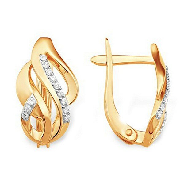 Серьги JEWELIN, красное золото, 585 проба, фианит