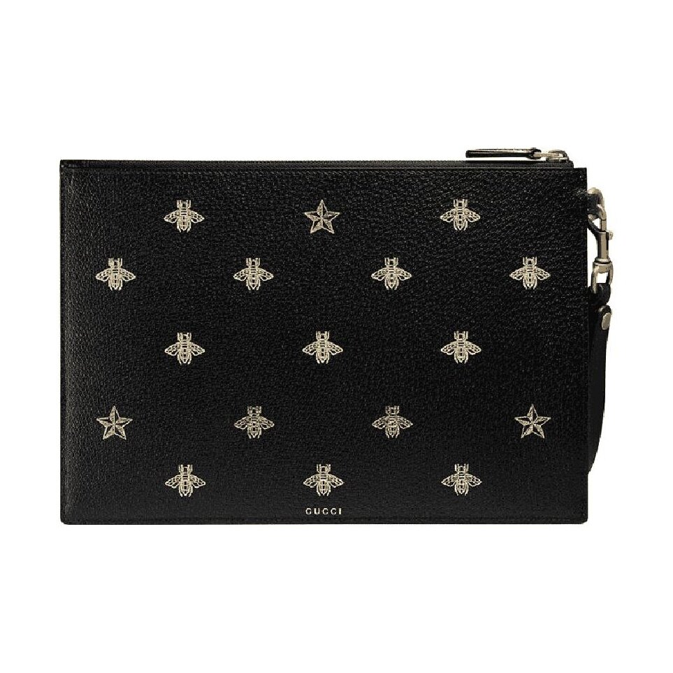 Сумка GUCCI, фактура тиснение, черный — фото 1