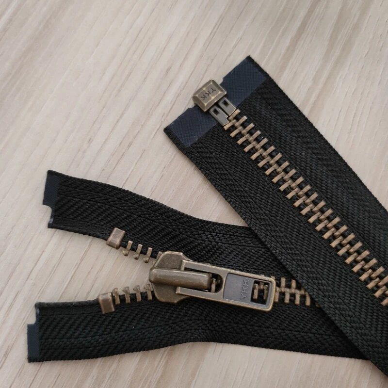 YKK Металлическая молния черная 70 см Античный латунь