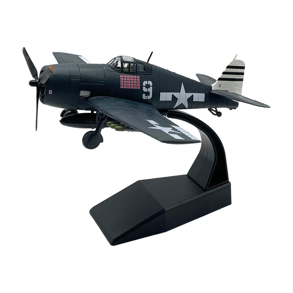 Модель истребителя F6F в масштабе 1/72 с подставкой, сувенирное украшение для рабочего стола.
