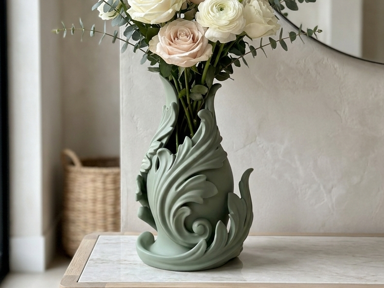 Ваза декоративная «Лист», 3D-печать, 3DOPRU арт. VASE-MW-2726385