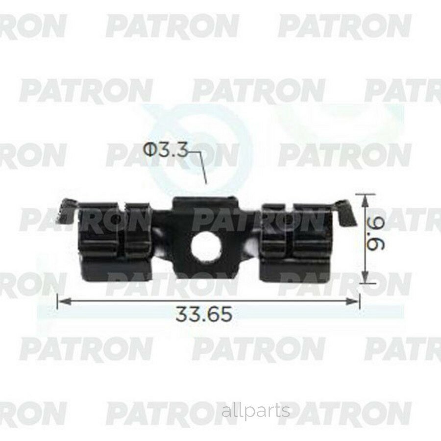 PATRON P37-2392 Скоба металлическая Audi скоба зажимная Размеры 33.6x10 мм Отверстие 3.6 мм