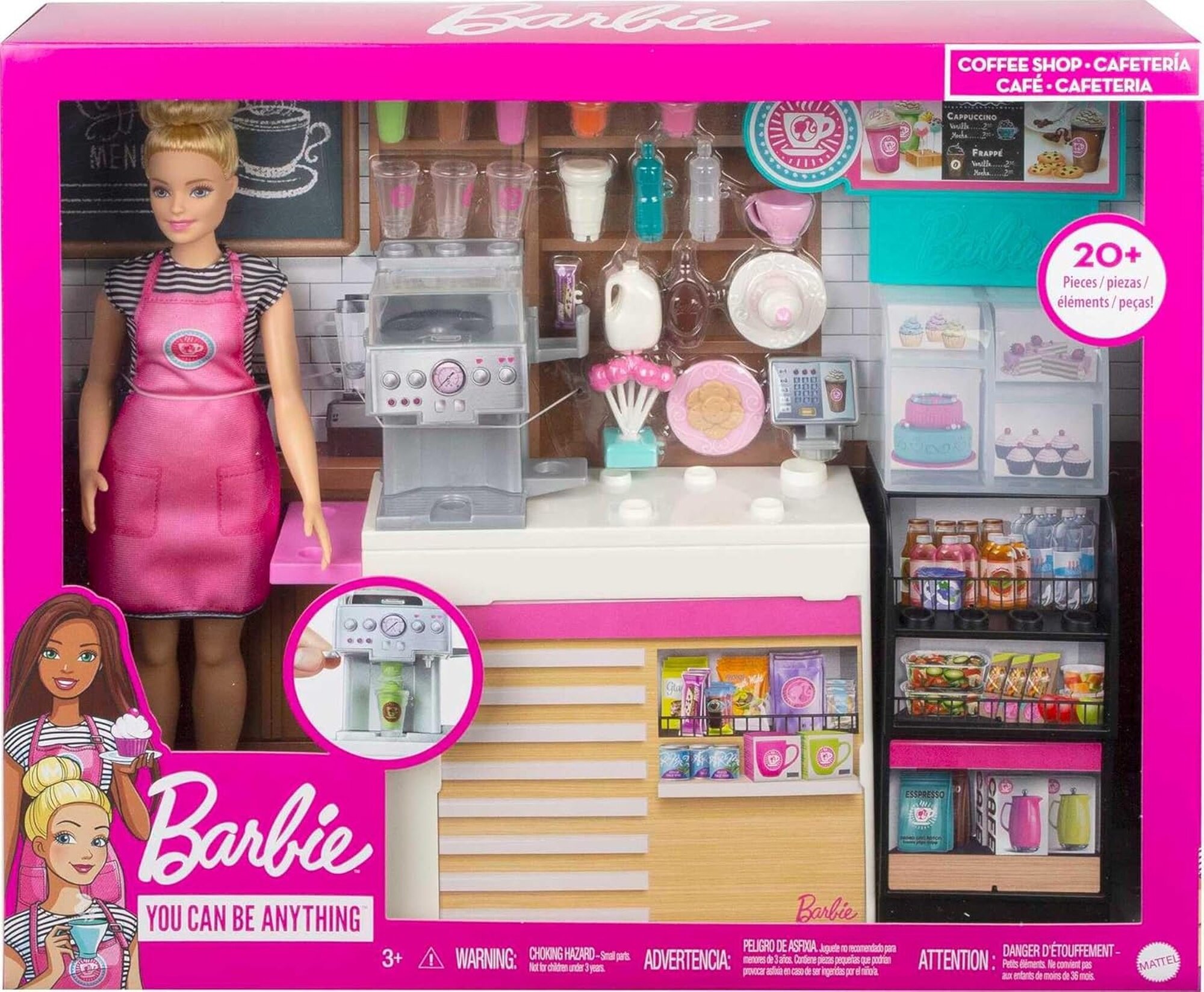 Кукла Mattel Barbie - Игровой набор Кафе с куклой и аксессуарами - Барби GMW03