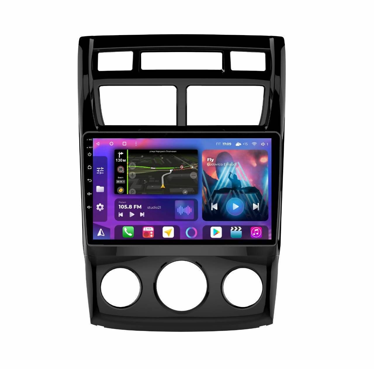 Штатная магнитола КИА Спортэйдж 2 (KIA Sportage) 2008-2010 на Android 12 Климат и Кондей - 9 дюймов