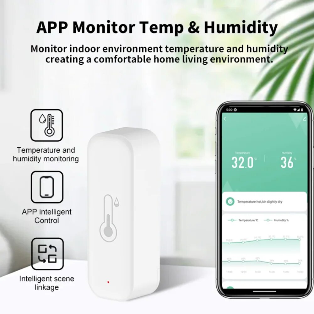 Умный термогигрометр Tuya Zigbee 3.0 — фото 1