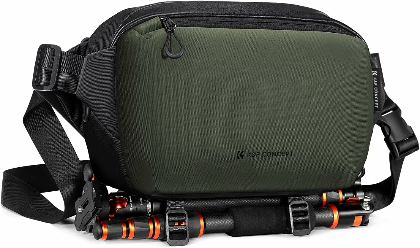 Cумка-слинг для фотоаппарата через плечо K&F Concept Alpha Sling Bag 10L, темно-зеленый
