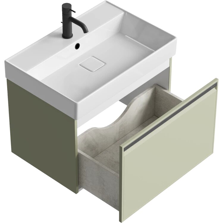 Aqwella тумба под раковину pure 65 pur0165sh шалфей зеленый