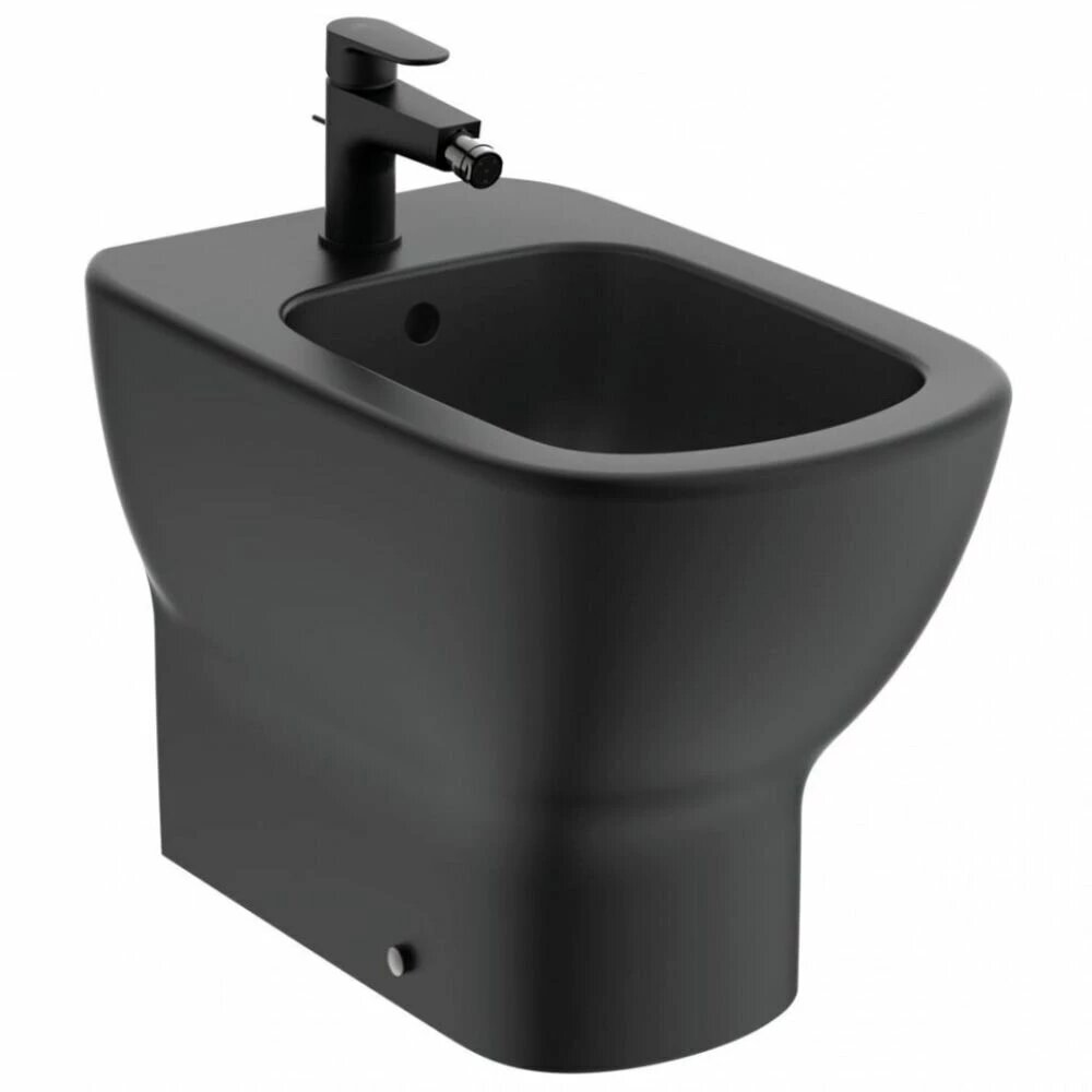 Биде напольное пристенное, с отверстием под смеситель перелива черный Ideal Standard T3540V3