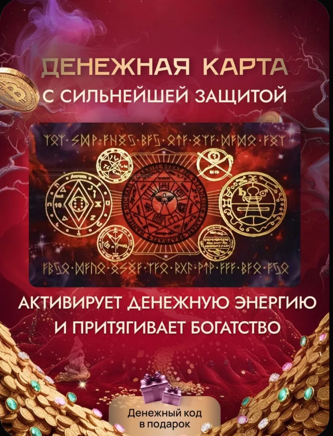 Магическая денежная карта, оберег, амулет, талисман бирюзового цвета