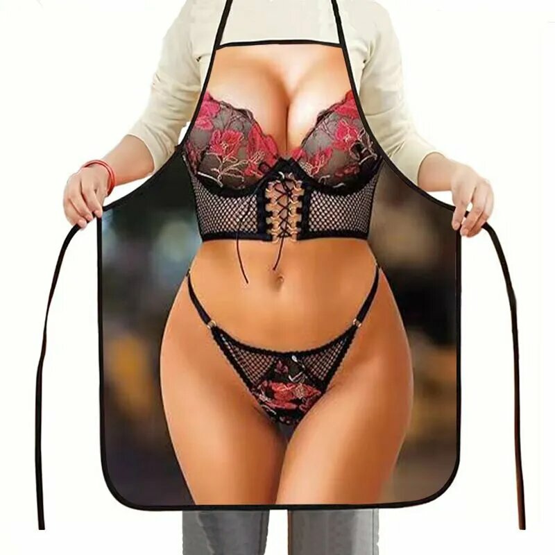 Фартук кухонный "Сексуальный и забавный", полиэстер с ПВХ покрытием, цвет слоновая кость