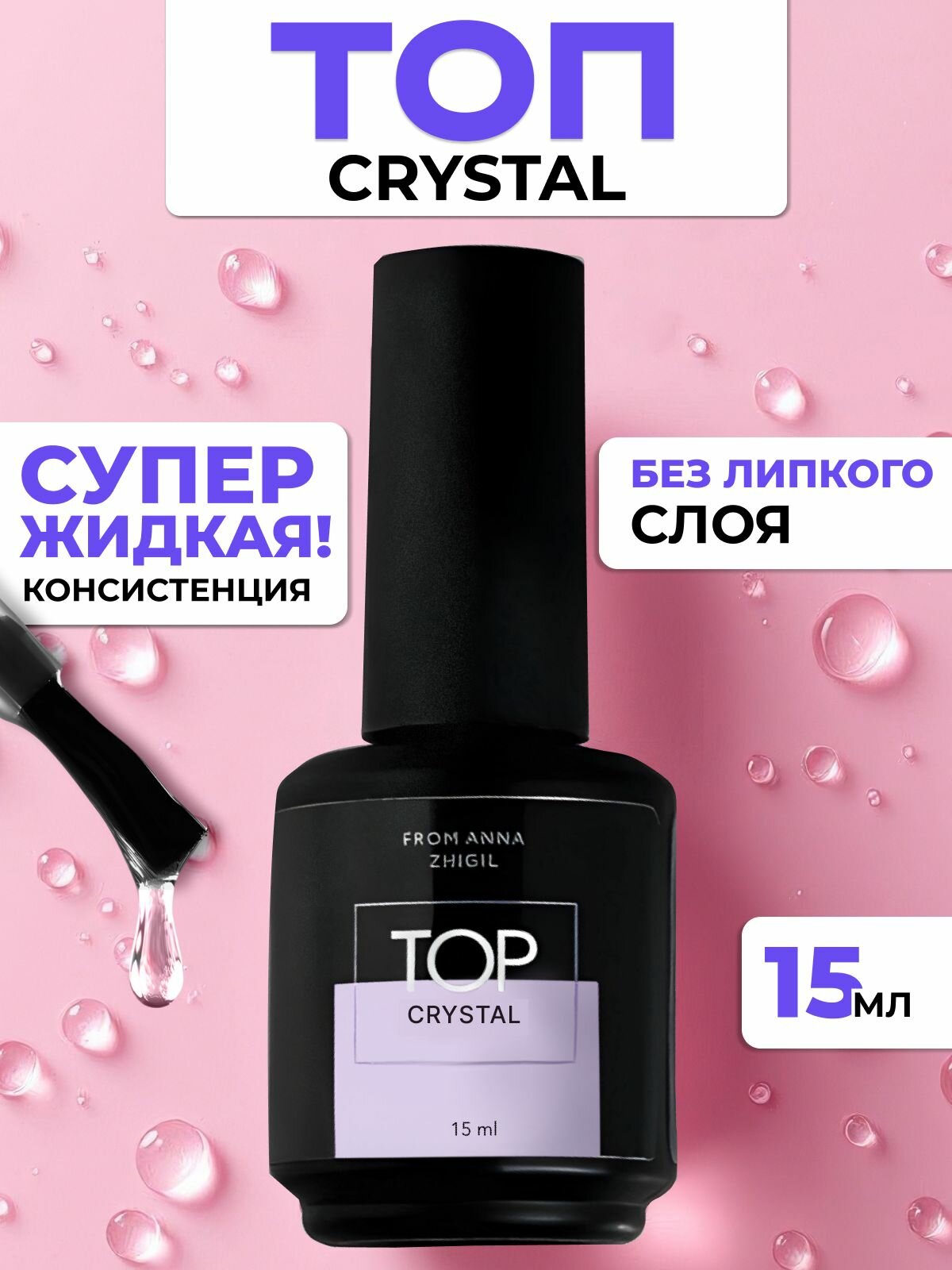 Топ для ногтей глянцевый без липкого слоя