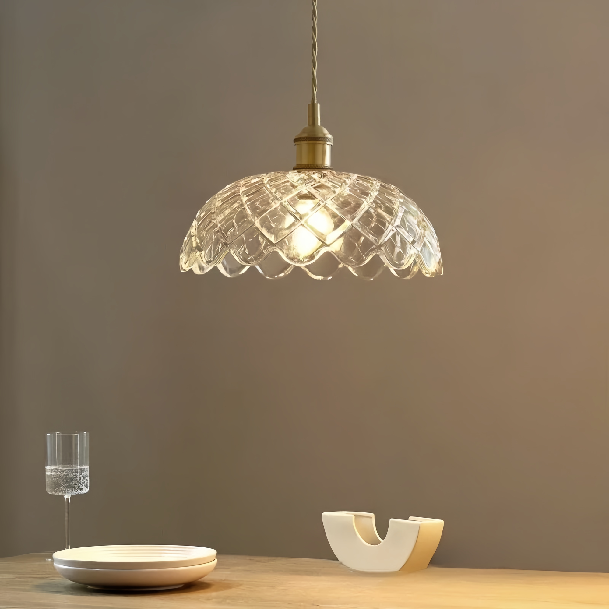 Подвесной светильник Retro 7Вт K, Warm Light, E27, стеклоблок，Содержит электрическую лампочку