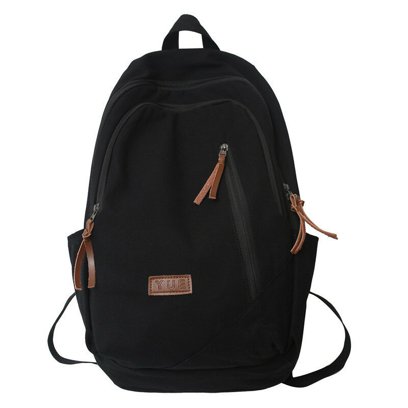 Backpack simple solid color letter decoration student leisure for daily travel