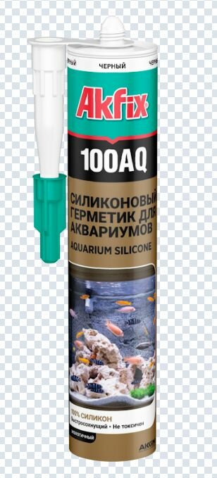 Герметик силиконовый аквариумный Akfix 100AQ черный 280мл