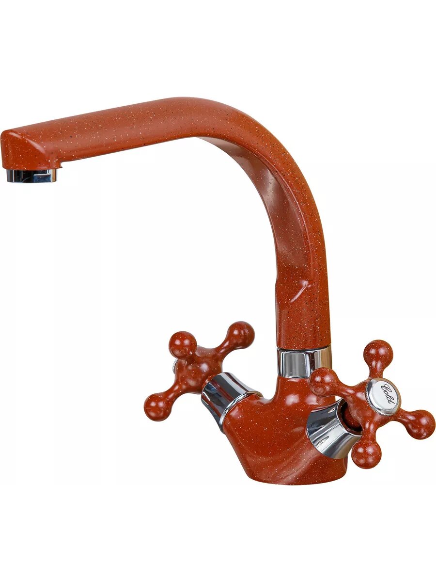 Смеситель для кухни вентильный серия 230 ECONOCE, красный с поворотным J-изливом (EC0235)