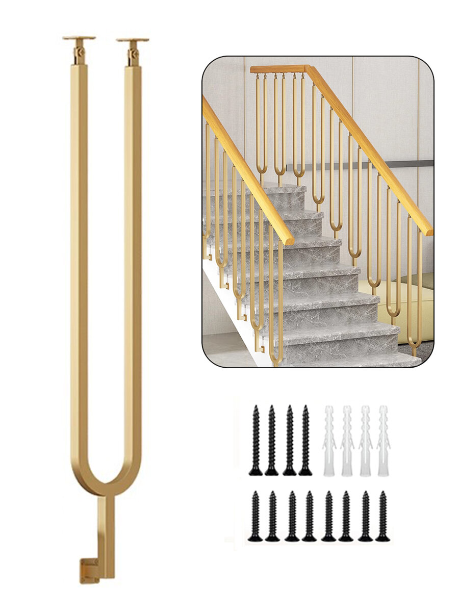 Перила для лестницы, U-образное кованое ограждение, боковое крепление, для площадок/лестниц/улицы