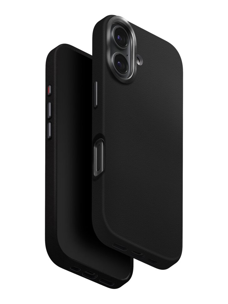 Uniq чехол с MagSafe для iPhone 17, Lyden из премиум экокожи, черный