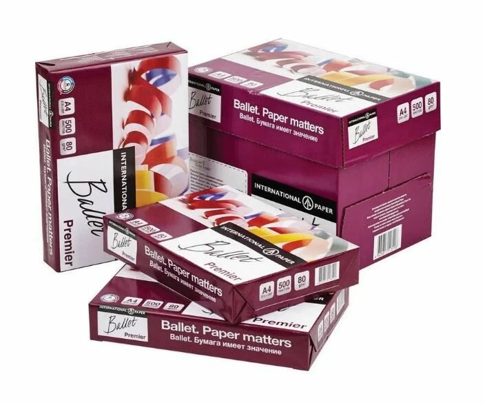 Бумага для принтера Ballet Premier А4, 2500 листов (5 пачек в коробке)