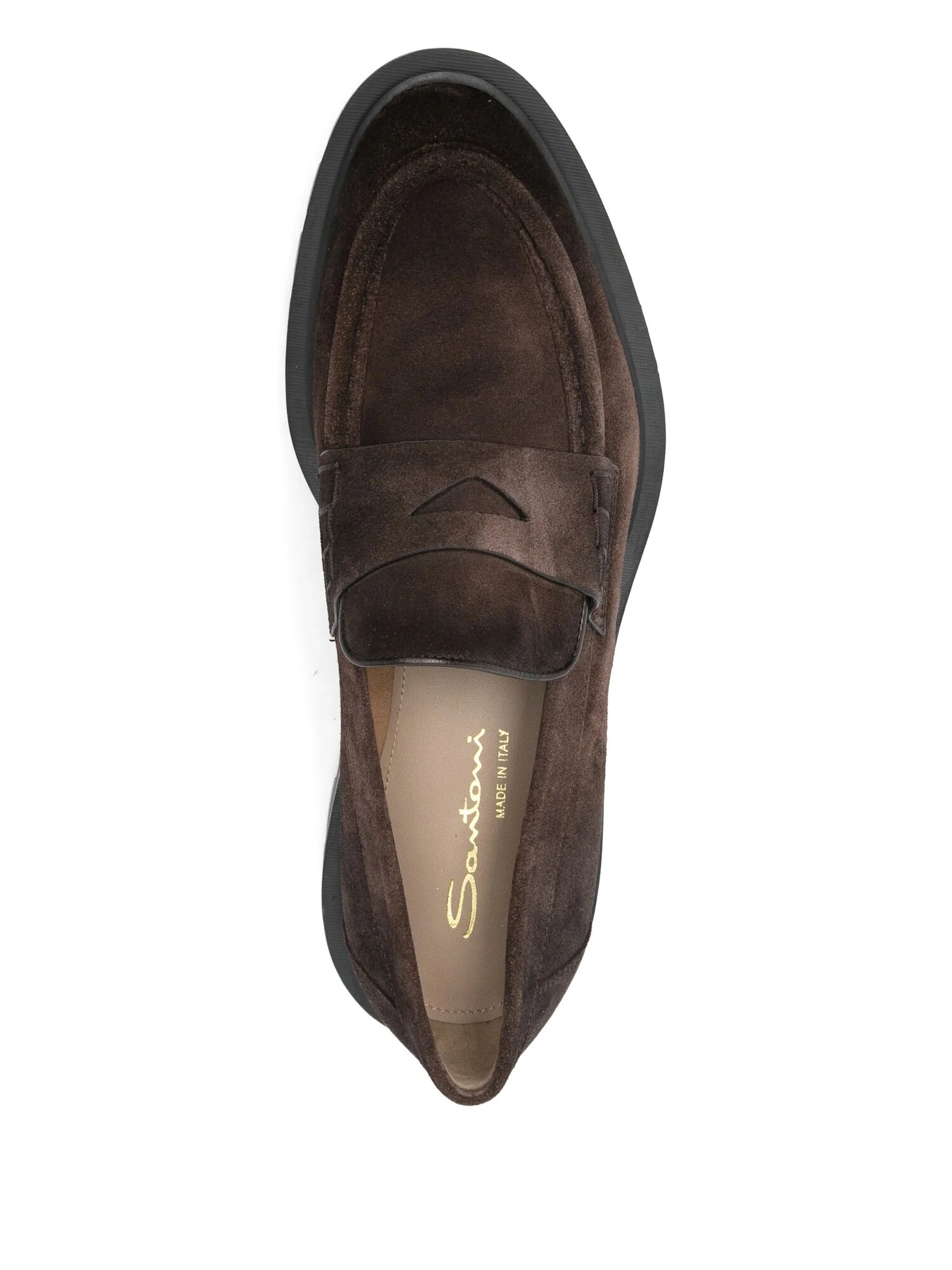 Лоферы Santoni Suede penny loafers, размер 39, brown — фото 1